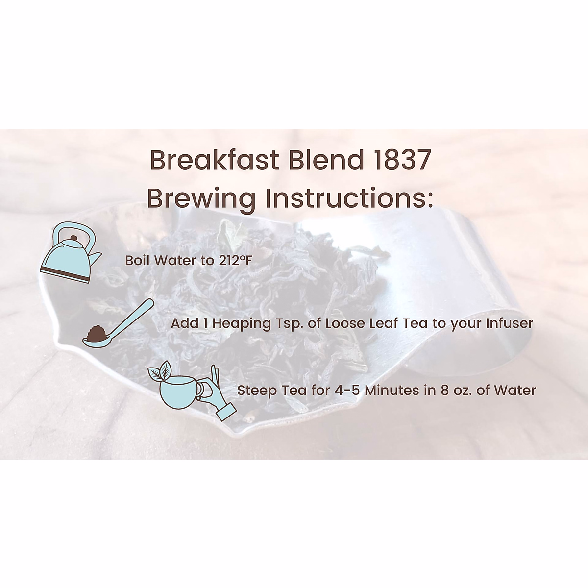 Ela's Tea Breakfast Blend 1837 | 1 Pound of Premium Loose Leaf Black Tea | Darjeeling and Assam Leaves | Hot or Cold Tea with Hints of Caramel and Floral Top Notes | 120 Cups Brewed (1 pound)