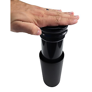 Iconikal Insulated Coffee Tumbler with Built-In French Press - 16 oz Black On-the-Go Coffee Maker - Brewer and Insulated Travel Mug with Closable Sip Lid