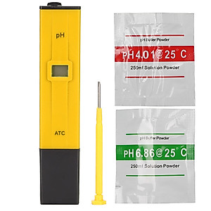 PH Meter, ABS Material PH Pen 0.0-14.0 PH Laboratory Pool Aquarium Range (Yellow Black)