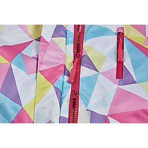 WOWULOVELY Girl's Winter Skisuit Thicken Warm Hooded Snowsuit Toddler Ski Jacket Pants Set(FB,Red 10)