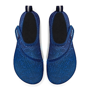 Racqua Kids Water Shoes Boys Swim Surf Sports Shoes Barefoot Quick-Dry Lightweight Aqua Socks Girls Pool Beach Yoga Shoes Little Kid Blue Dinosaur 1-2