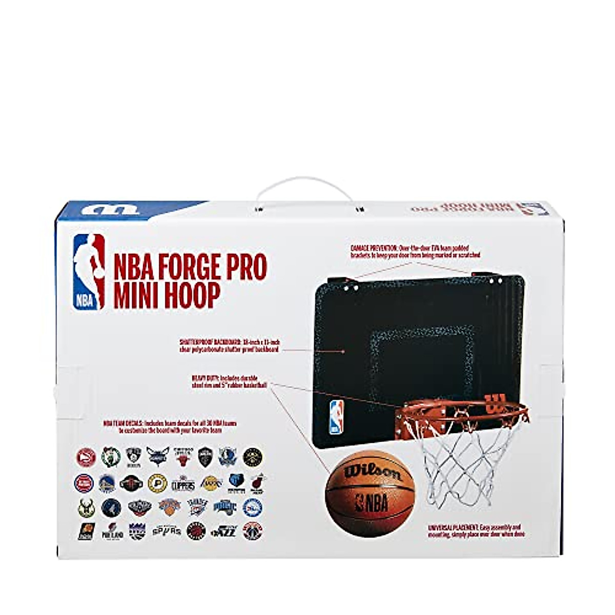 WILSON NBA Team Forge Pro Mini Basketball Hoop (+ 30 Team Stickers)