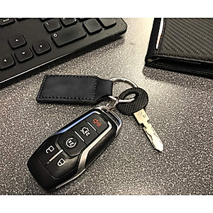 iPick Image Compatible with Honda Insight Rectangular Black Leatherette Key Chain