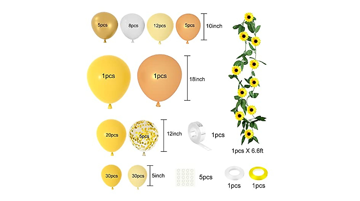 TUPARKA Sunflower Balloon Arch Kit - Perfect for Parties & Weddings