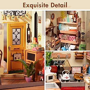 ROBOTIME Miniature House Kit DIY Mini Dollhouse with Furniture Tiny Room Kit with LED Light Hobby Wooden Craft Diorama Gift for Kids & Adults (Cozy Kitchen)