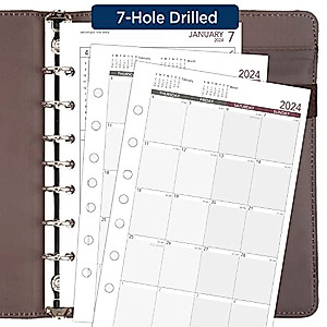 AT-A-GLANCE 2024 Weekly Planner Refill, 5-1/2" x 8-1/2", Desk Size, Loose-Leaf (061-285Y-24)