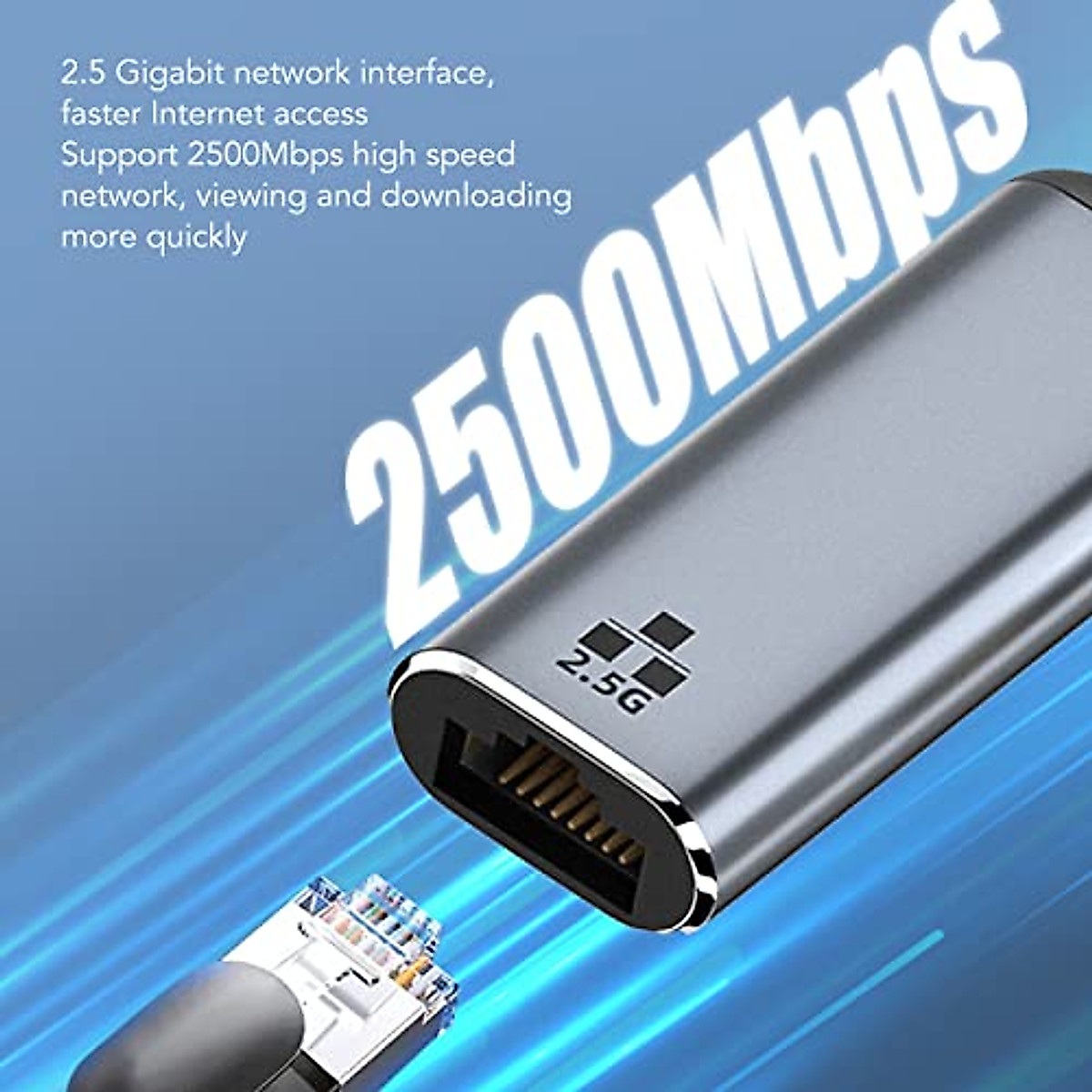 USB C to Ethernet Adapter, 10 100 1000 2500Mbps High Speed, USB Type C to RJ45 2.5G Gigabit Ethernet LAN Network Adapter,for Windows, for Android, for OS, for Linux