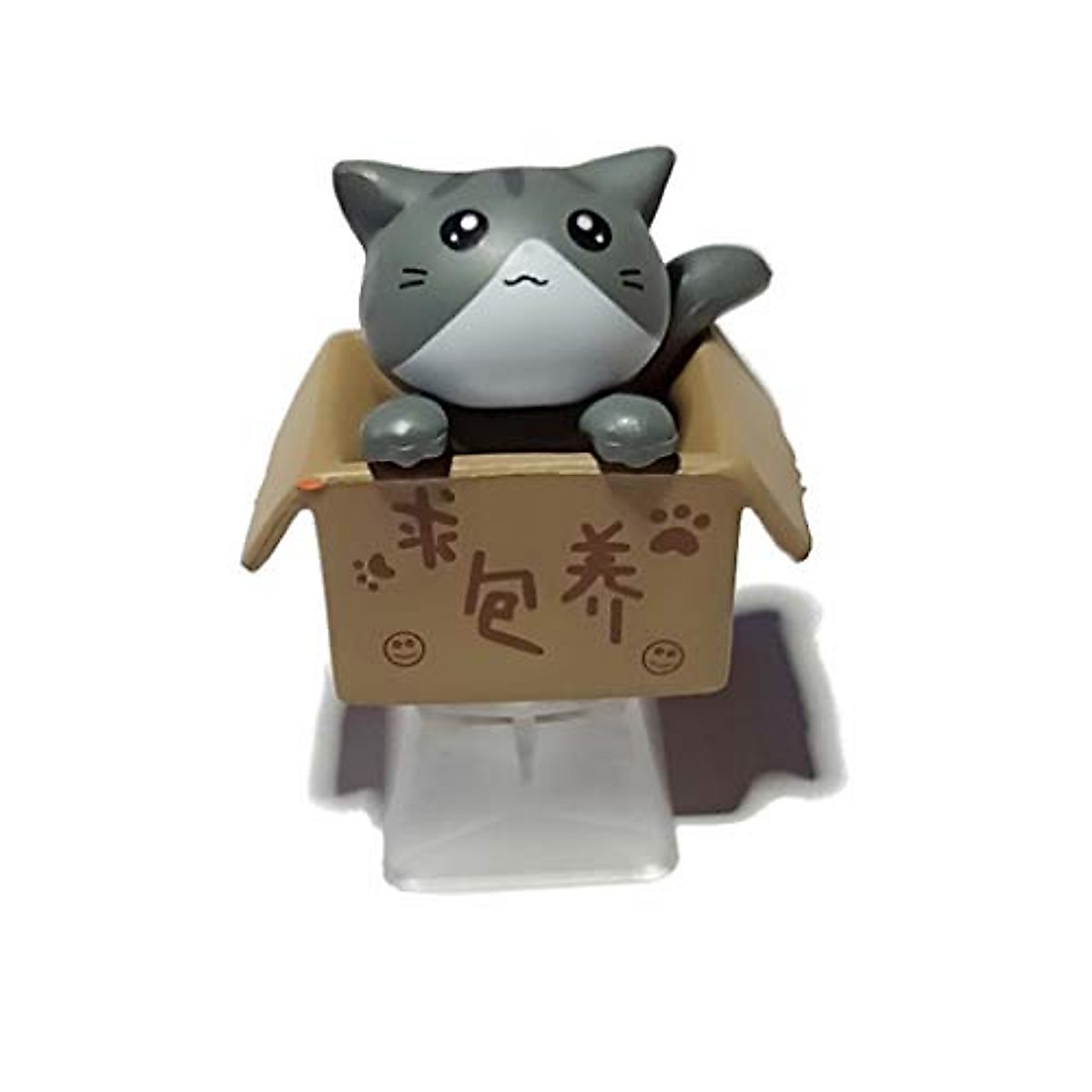 Mirai Past Cat Keycap Esc keycaps DIY Personality Custom Cartoon Anime Keycap Replacement Bottom Backlit Keycaps Gift for Mechanical Keyboard KeyCap OEM R4 Height (Transparent) (Grey), 3.5x3.5x2cm