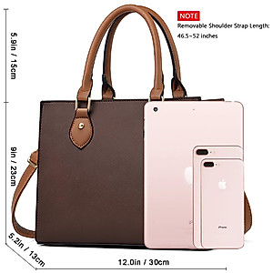 CHICAROUSAL Crossbody Purses and Handbags for Women PU Leather Tote Top Handle Satchel Shoulder Bags (Dark Brown -BR)