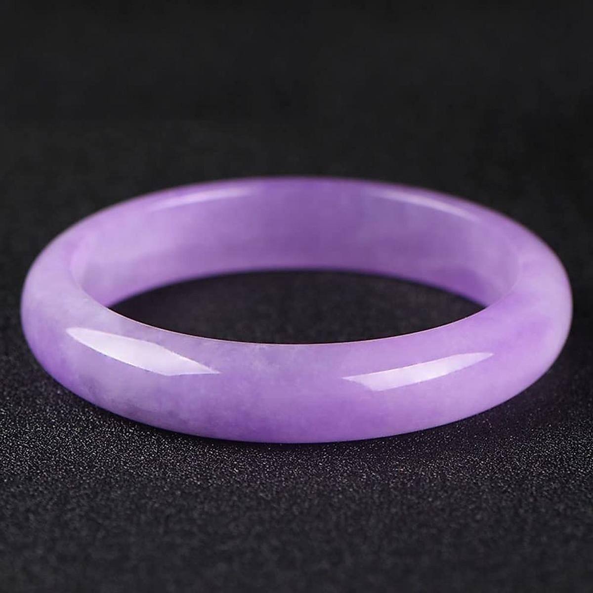 AKMASK Violets Jade Bangle Bracelet for Women Natural Genuine Purple Jadeite Bangles Jewelry with Gift Box (Size : 62mm)