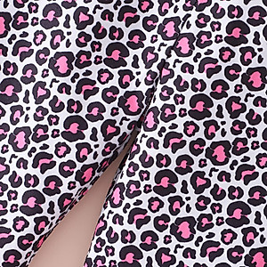 Girl Valentines Day Outfit Summer Clothes Toddler Short Sleeve Wild Heart Shirt Pink Ruffle Tops Capris Cropped Leopard Pants Kids Clothing Set 3t