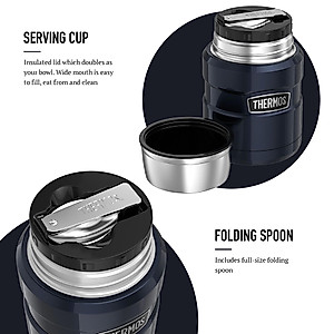THERMOS 183270 Stainless King Food Flask, Midnight Blue, 470 ml