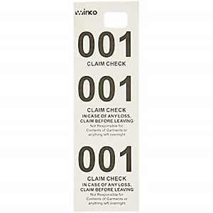Winco Coat Checks, White, 500 Per Box