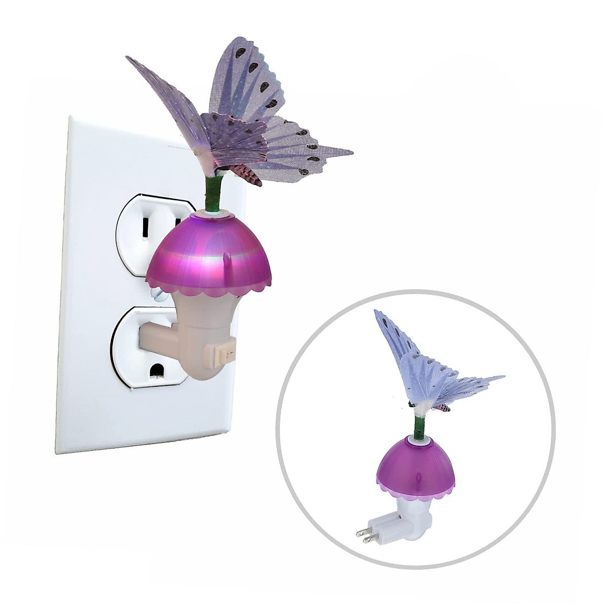 Hemobllo Butterflies Visual Lamp 7 LED Lamp 3D Night Light Lamp LED Lamp for Bedroom