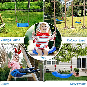 IFOYO Tree Swing Seat, Swing Set Accessories for Kids Outdoor Play Playground Trees, Children Outdoor Plastic Swingset for Little Tikes, Outdoor & Indoor Seat and Swing Comfortable for Kids, Blue