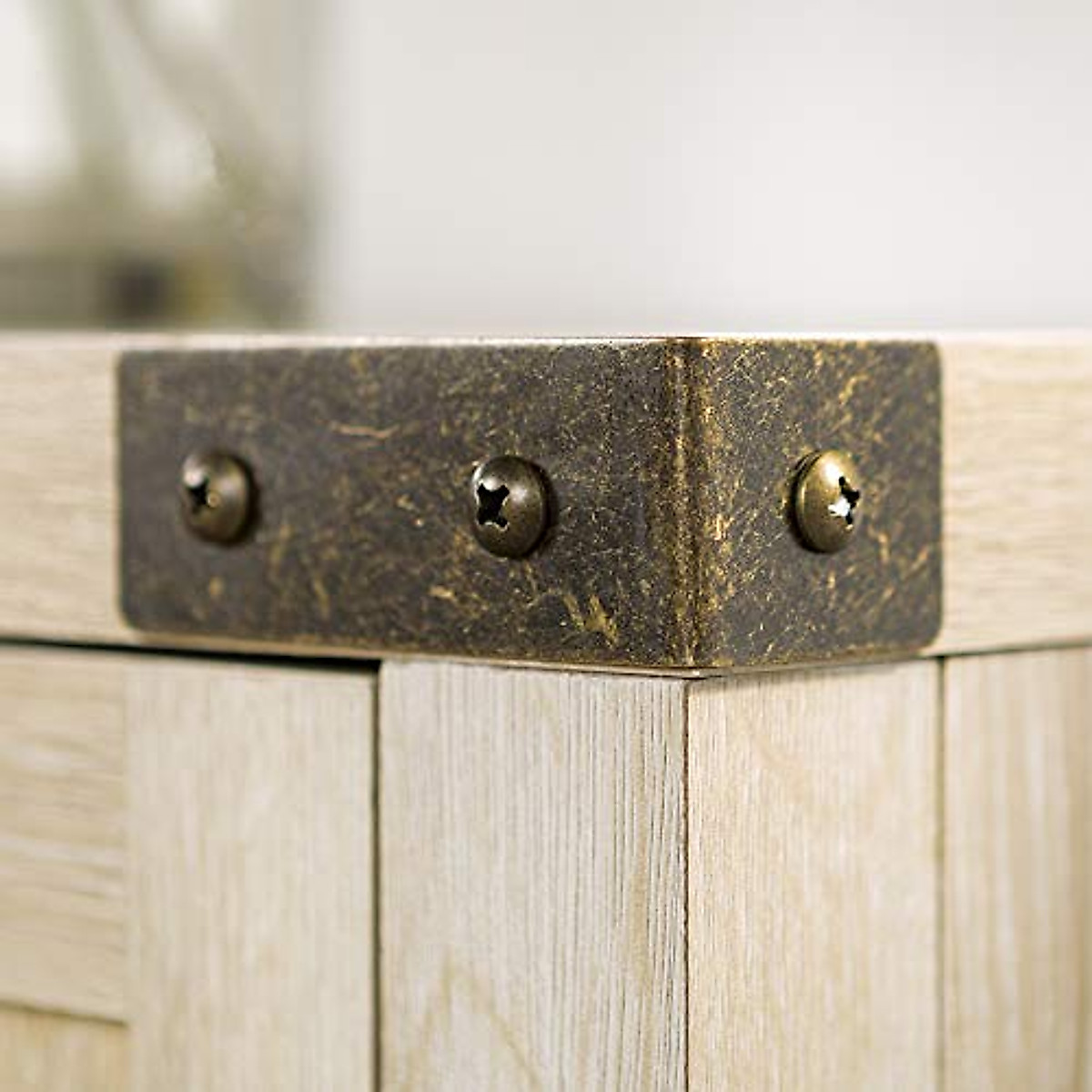 Walker Edison Georgetown Modern Farmhouse Double Barn Door Fireplace TV Stand for TVs up to 65 Inches, 58 Inch, White Oak