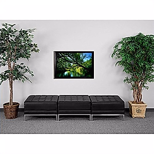 Flash Furniture HERCULES Imagination Series Black LeatherSoft Three Seat Bench