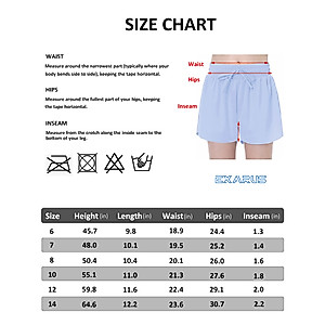 EXARUS 3 Pack Girls Butterfly Shorts Flowy Athletic Dance Cheer Running 2 in 1 Preppy Tennis Flutter Gym Kids Activewear Green Blue Orange 8Y