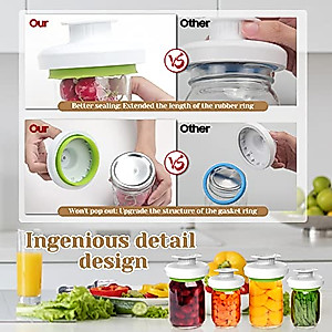 Mason Jar Vacuum Sealer, Jar Sealer and Accessory Hose for Foodsaver, Food Storage Vacuum Sealer Jar Attachment Kit with Lid Opener for Wide-Mouth & Regular-Mouth Mason Jar