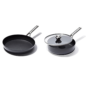 OXO Professional Hard Anodized PFAS-Free Nonstick 12" Frying Pan and 3QT Saute Pan with Lid