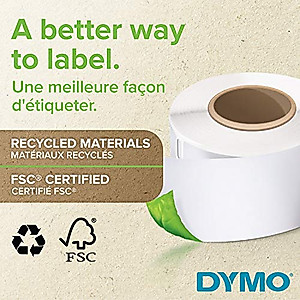 Dymo 54 mm x 101 mm LW Large Shipping Labels/Name Badges, 12 Rolls of 220 (2,640 Easy-Peel Labels), Self-Adhesive, for LabelWriter Label Makers, Authentic - Black, White