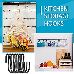 120 Pieces Small S Hooks Hanging Plants Hooks Mini S Shaped Iron Wire Hook Hanger Ornament Storage Hooks for DIY Craft Hanging Pot Jewelry Key Chain Tags (Black,1 Inch)