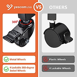 Yescom Mobile Podium Portable Rolling Lecterns Standing Laptop Cart Desk with Storage Tray Height Adjustable Classroom Home Office