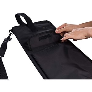 Rayzm Drum Stick Bag with an External Pocket, Standard Nylon Stick Bag with a Carry Handle and Floor Tom Hooks, Inside 4 Slots Holds up to 12 Pairs of Drumsticks,Water Resistant Nylon