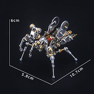 XSHION 3D Metal Puzzle Insect Model Kit, DIY Assembly Jigsaw Mantis Puzzle Model Building Kit for Adults Kids Mechanical Model Educational Toy Brain Teaser Desk Ornaments Collectible Toys
