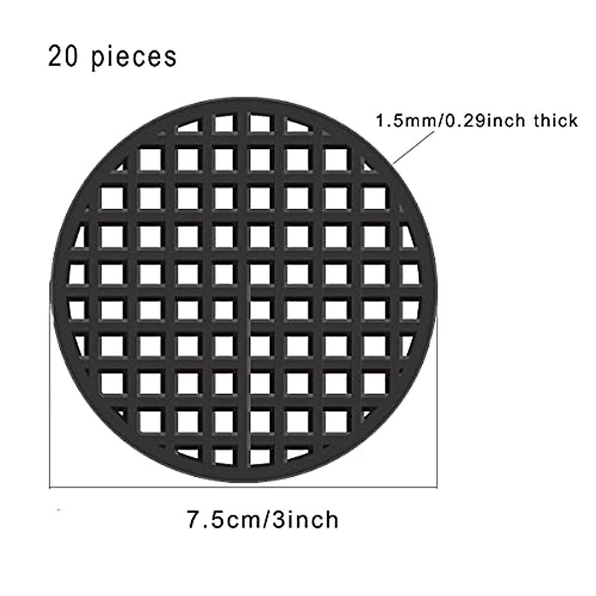 zhongjuekj 100Pcs Flower Pot Hole Mesh Pad Round and Square Bonsai Pot Bottom Grid Mat Mesh for Prevent Soil Loss Breathable Gasket 3 Models（50PCS 1.8“ /4.5cm 30PCS 2.16/5.5cm 20PCS 2.9/7.5cm）