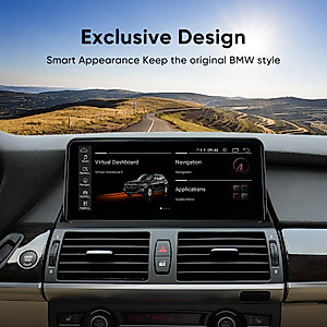 For BMW X5 E70 X6 E71 2011 2012 2013 CIC Upgrade Stereo Car Radio Qualcomm 665 (4GB + 64GB) Built-in 4G LTE Module GPS Navigation Wireless Apple CarPlay Android Auto 10.25 inch 1920 x 720 Touch Screen