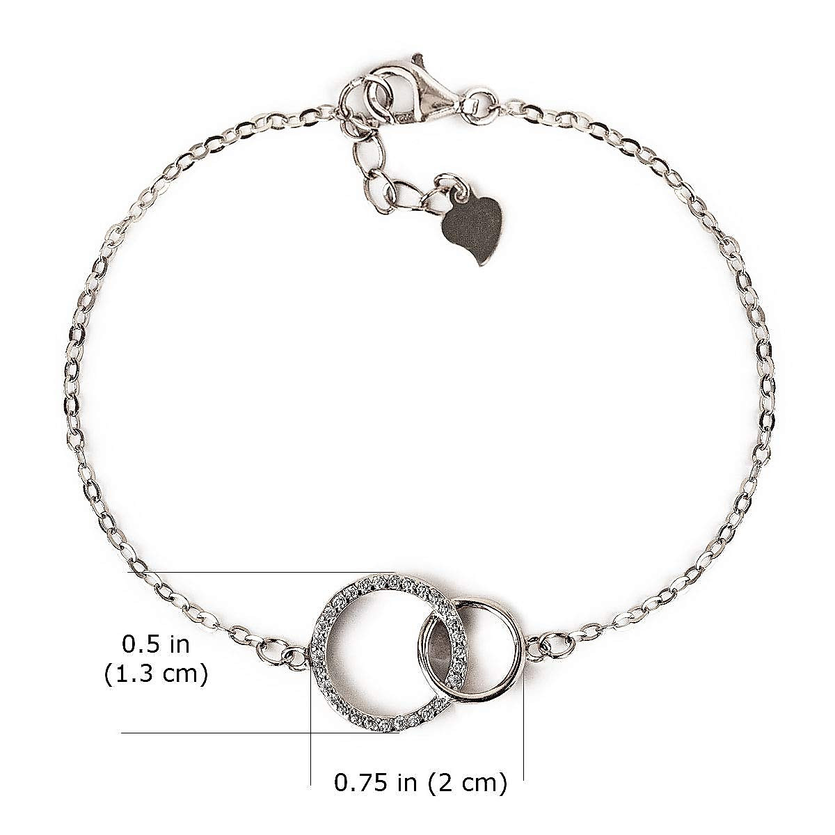 A+O Mother of The Groom Gift - Interlocking Circles Bracelet in Silver