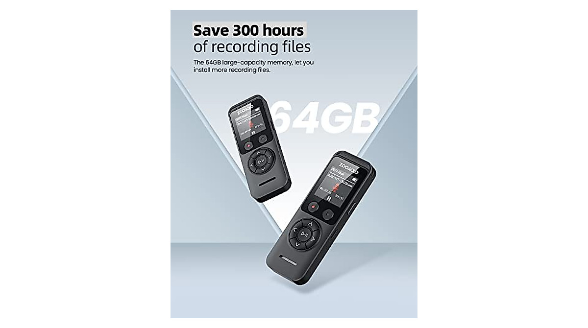 ZOOAOXO 64GB Digital Voice Recorder, Bluetooth Voice Recorder, Dual ...