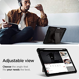 Spigen Tough Armor Pro Designed for iPad Air 11 Inch Case (2024), 10.9 Inch 5th/4th Generation Case (2022/2020) with Pencil Holder - Gunmetal