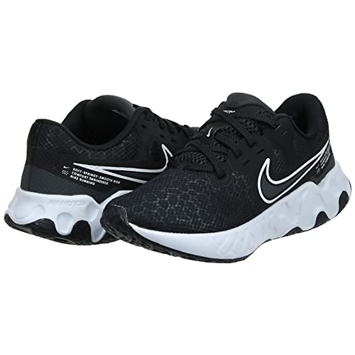 NIKE Women's Running Shoe, Black White Dk Smoke Grey, 6.5