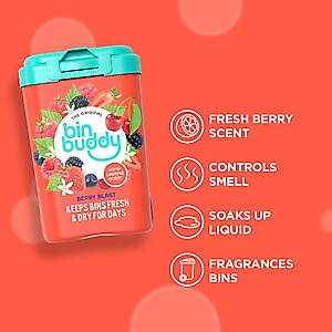 Bin Buddy Mixed Fresh Citrus & Berry, 450g, Pack of 6, Bin Freshener Deodoriser Powder, Leaves Your Bin Smelling Great, Suitable for Indoor and Outdoor Bins