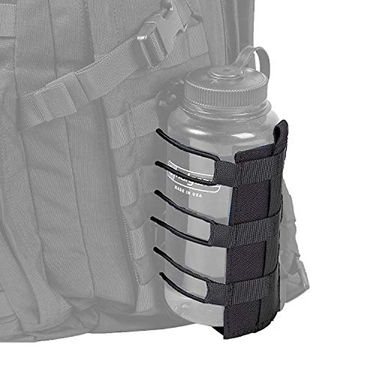 OneTigris ROC Minimalist Adjustable Bottle Holster MOLLE Panel Gear Holder Universal Fit 600ml to 1000ml Water Bottle (Black)