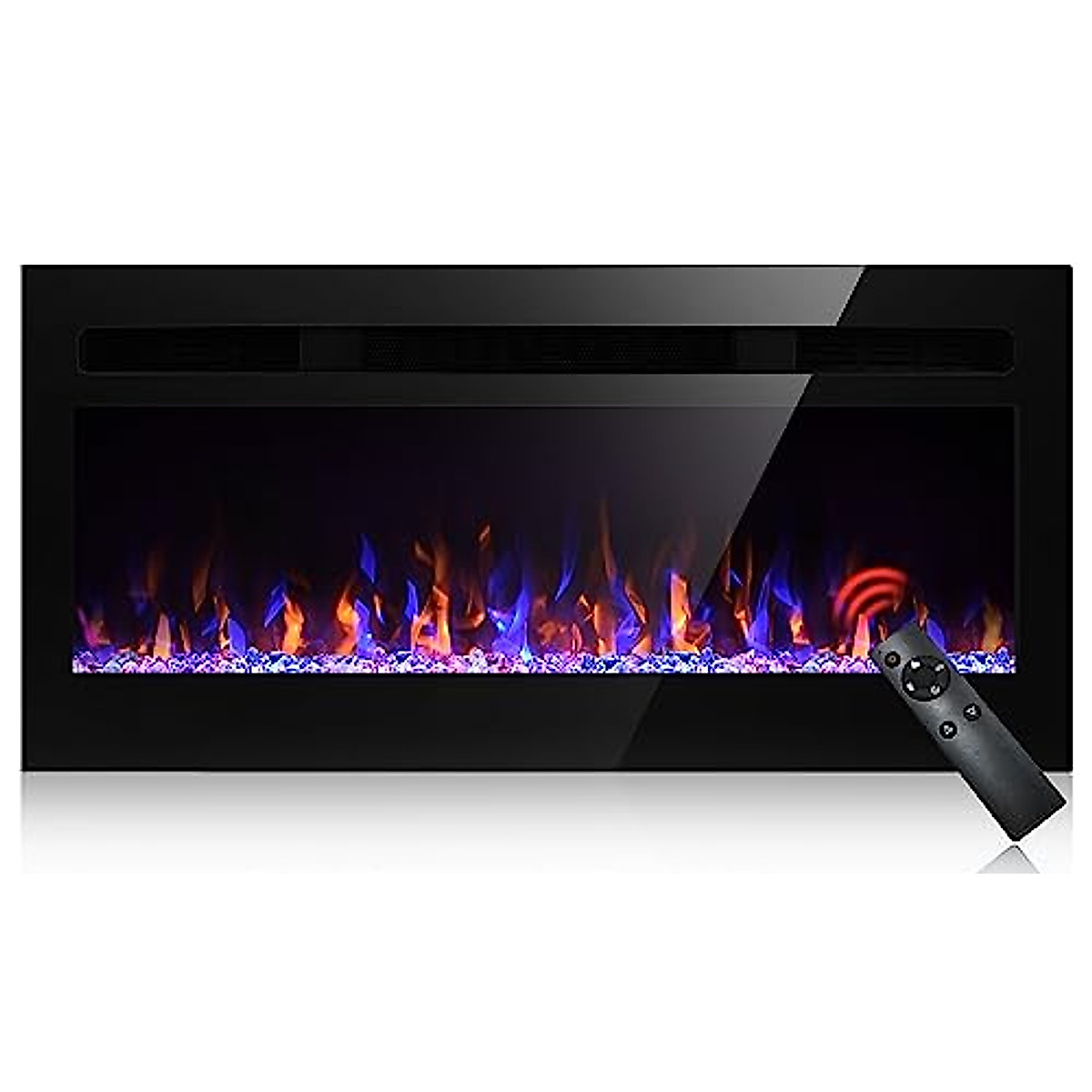 31 inch Electric Fireplace, Recessed and Wall Mounted Fireplace, Electric Fireplace Inserts with 750W/1500W Heater, Remote Control Timer, Adjustable 144 Color Combinations
