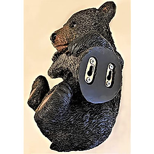 Adorable Black Bear Cub Hanging on Branch Yard Garden Tree Decoration 13.5"