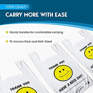 Large Happy Smiley Face T-shirt Plastic Shopping/Take Out Bags 350 pcs