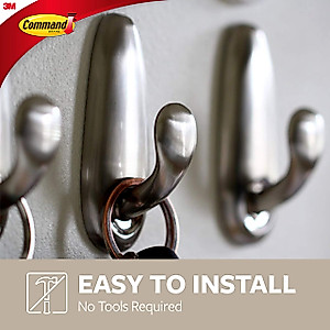 Command FC11-BN, 1 lb Capacity, Brushed Nickel Metal Hook, Small