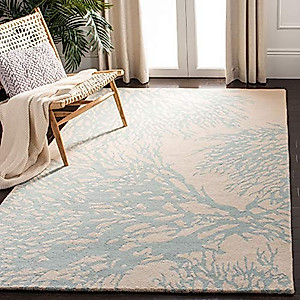 SAFAVIEH Bella Collection 2' x 3' Beige/Blue BEL115C Handmade Premium Wool Accent Rug