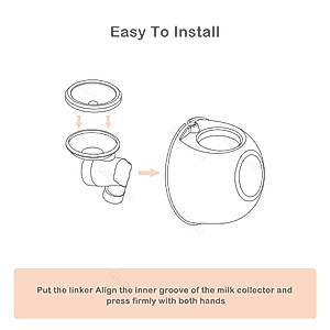 Wearable Breast Pump Accessories, Linker Compatible with S9/S10/S12/S4DW Wearable Breastpump Breast Pump Connector Linker to Connect Flange Valve and Diaphragm