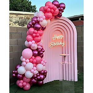 Kelfara Pink Balloons Metallic Hot Pink Balloons 60PCS 12inch Light Pink Dark Magenta Pink Latex Balloons for Grils Birthday Princess Baby Shower Wedding Party Supplies Decoration