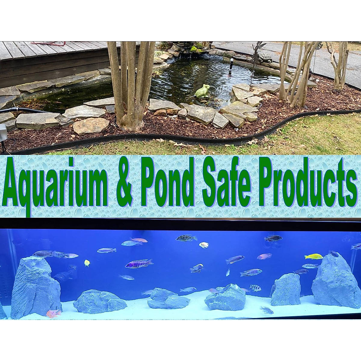 PondH2o Natural Stone Liner, Decorative Water Garden Koi Fish Pond Lining Real Gravel 1.3 Feet x 6.6 Feet (0.4m x 2m), Backyard Pond Liner Border
