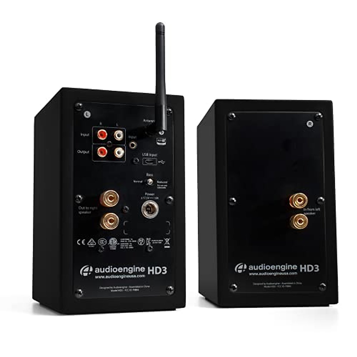 Audioengine HD3 Wireless Speakers with Bluetooth - 60W Powered Computer Speakers for Desktop Monitor and Home Music System with aptX HD Bluetooth, AUX, USB, RCA, 24-bit DAC (Black, Pair)