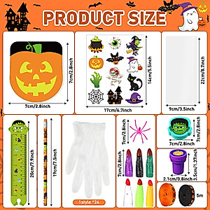 Chrisfall 242 Pcs Halloween Trick or Treat Party Favors Halloween Stationery Set Trick or Treat Gifts Bulk Halloween Goody Bag Fillers Stuffers for Classroom Prizes Trick or Treat Party Supplies