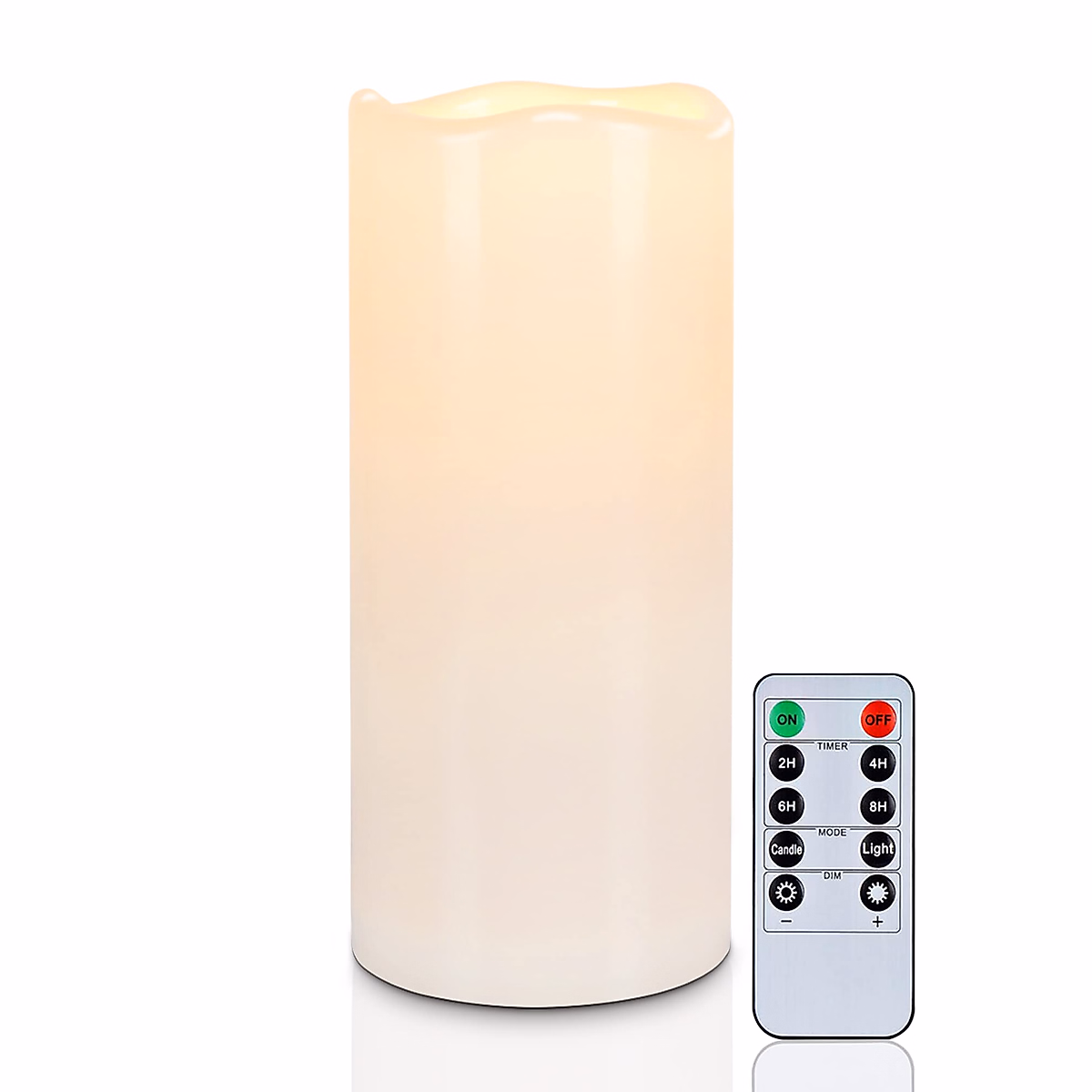 5plots 4" x 10" Single Waterproof Outdoor Flameless Candles, Battery Operated Flickering LED Pillar Candles with Remote and Timers for Indoor Outdoor Lanterns, Long Lasting, Large