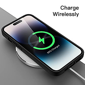 JETech Silicone Case for iPhone 14 Pro 6.1-Inch (NOT for iPhone 14 Pro Max 6.7-Inch), Silky-Soft Touch Full-Body Protective Phone Case, Shockproof Cover with Microfiber Lining (Black)