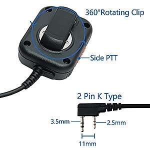 Baofeng Walkie Talkie Handheld Military Grade AR-152 Volume Adjustable Speaker Mic, Shoulder Microphone for BaoFeng AR-152 UV-5R BF-F8HP UV-S9 Plus UV-82HP BF-888S Two Way Radio Popular Accessories